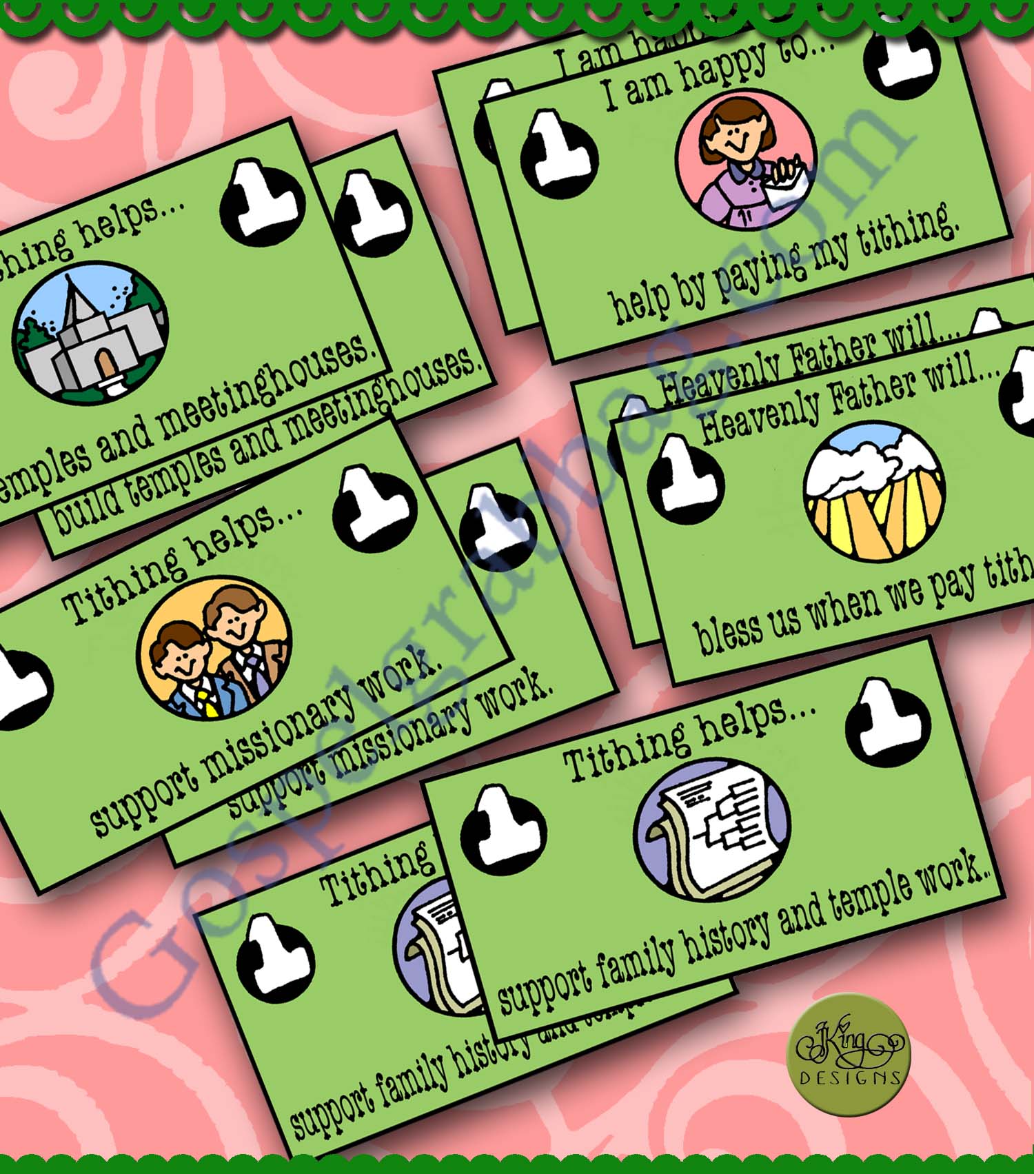 TITHING Lesson Lifesaver Activity: "Tithing Bills Match Game" for Come ...