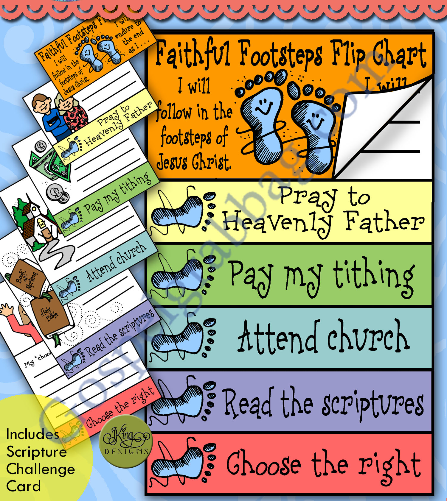 COMMANDMENTS Activity "Faithful Footsteps" Flip-Chart (Follow Jesus ...