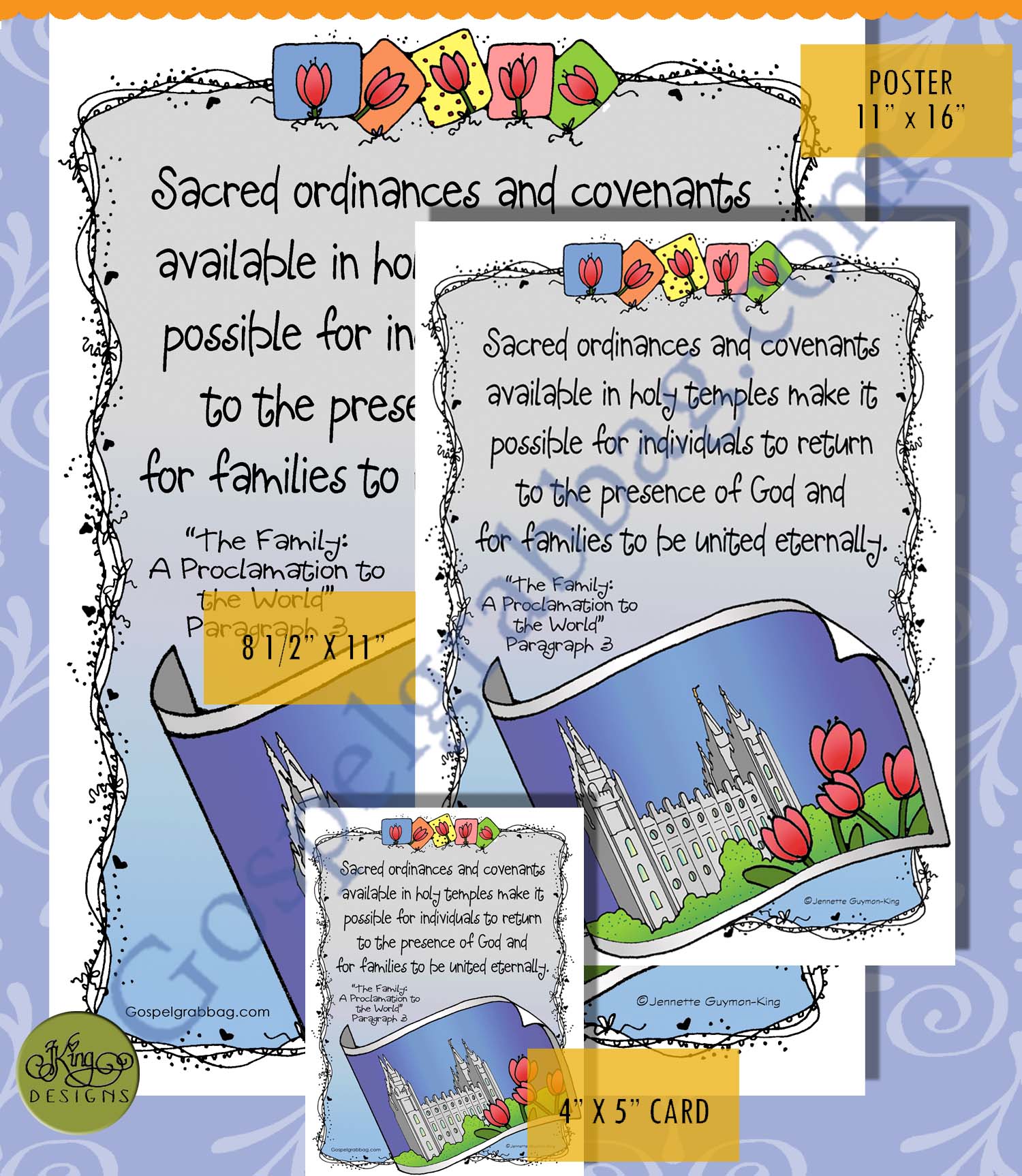 Family Proclamation - Temple Ordinances: Scripture Poster, “The Family ...
