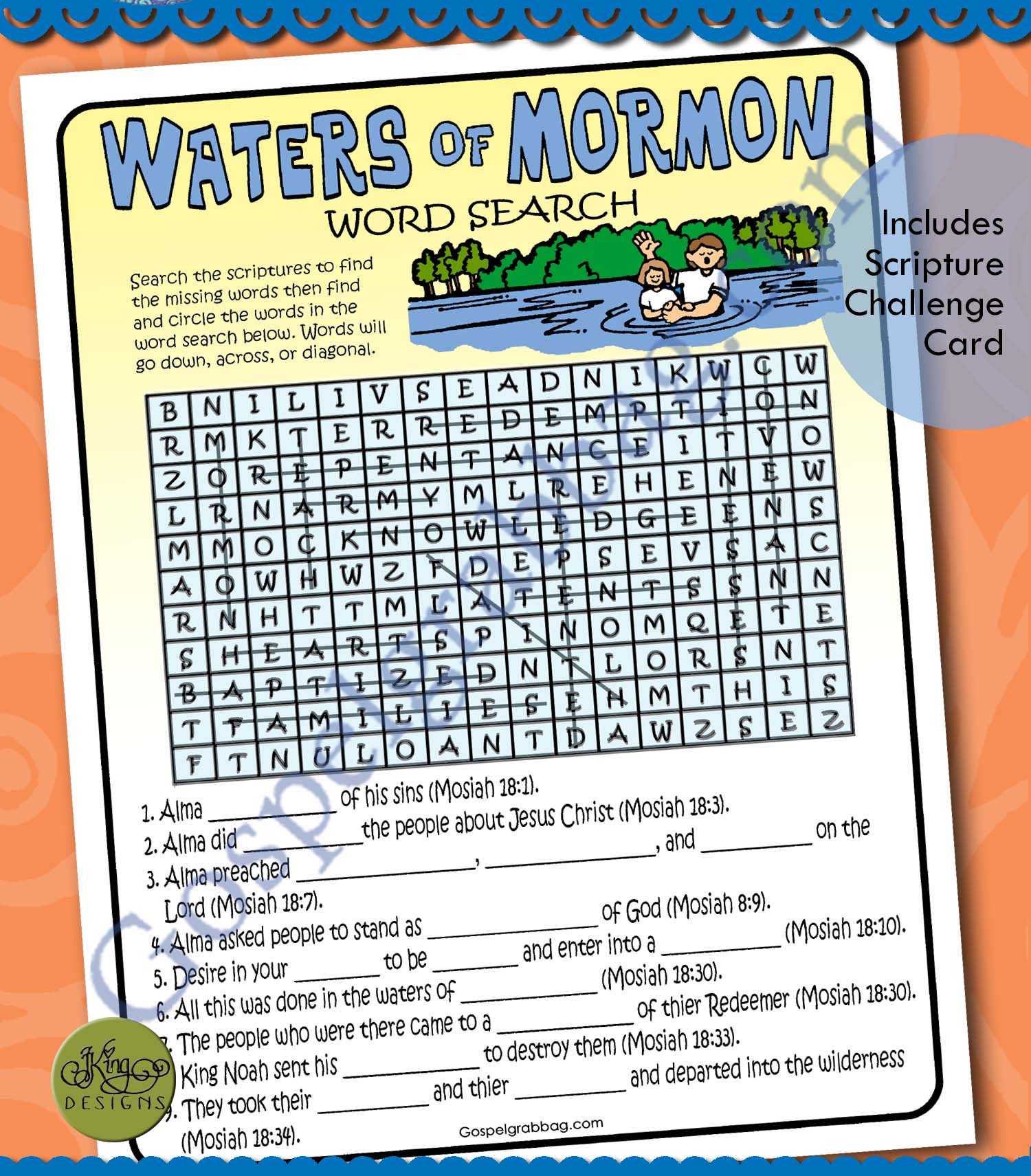 Baptismal Covenants: Alma Baptizes at the Waters of Mormon, Primary 4 ...