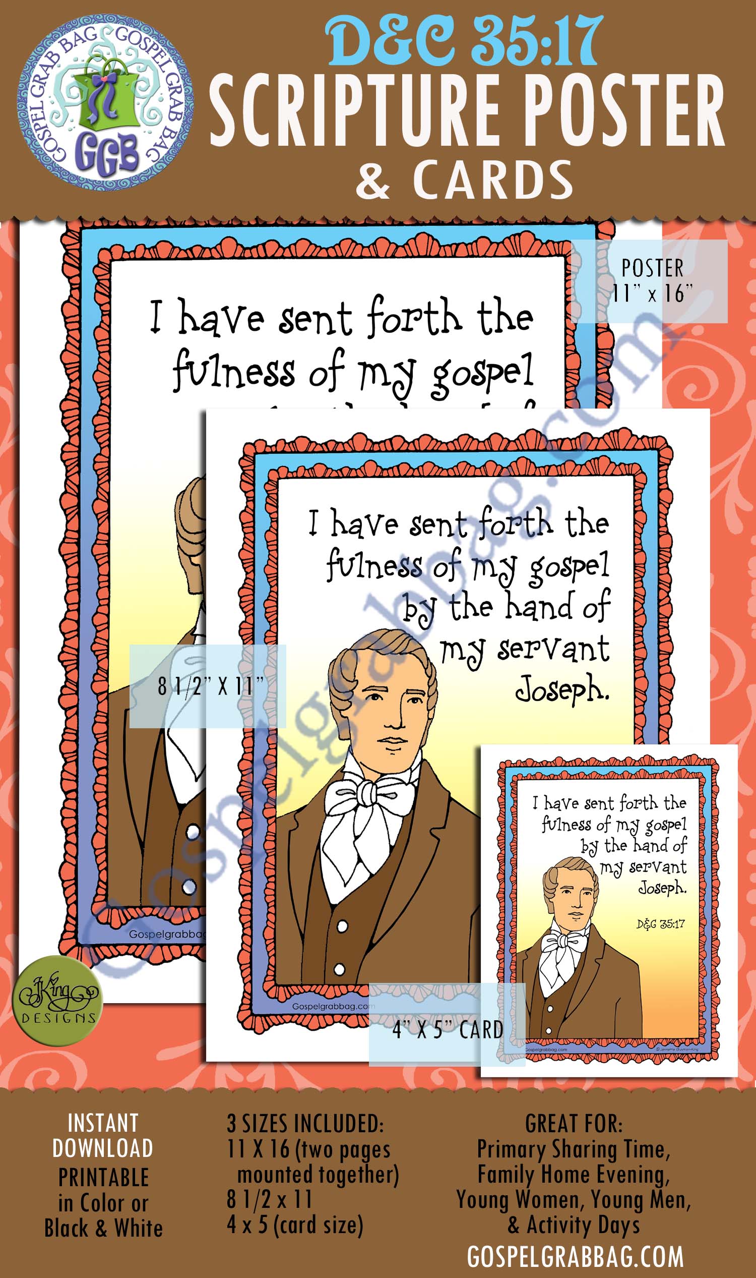 Apostasy - Restoration: Scripture Poster, D&C 35:17, LDS Lesson ...