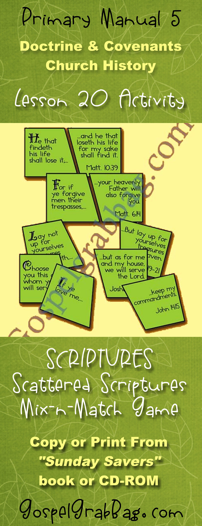SCRIPTURES - Activity: Scattered Scriptures Mix-n-Match, Doctrine and ...