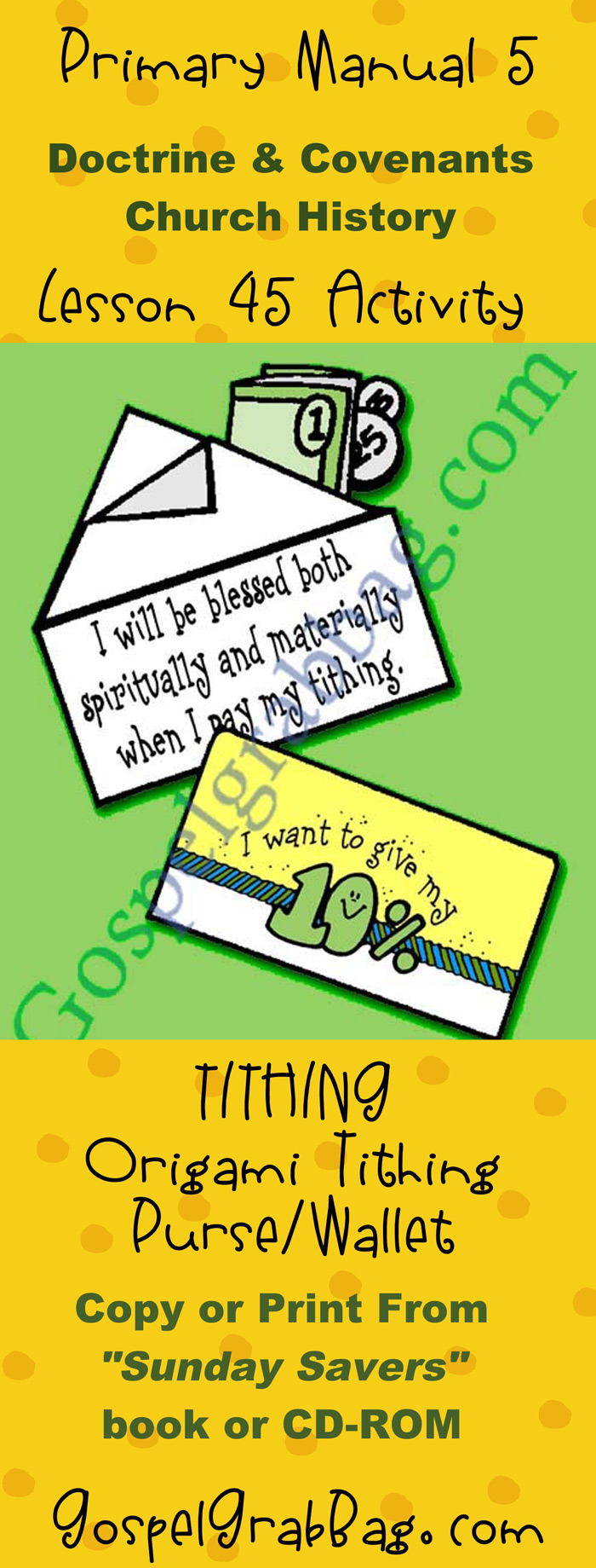 TITHING - Activity: Origami Tithing Purse/Wallet, Doctrine and ...