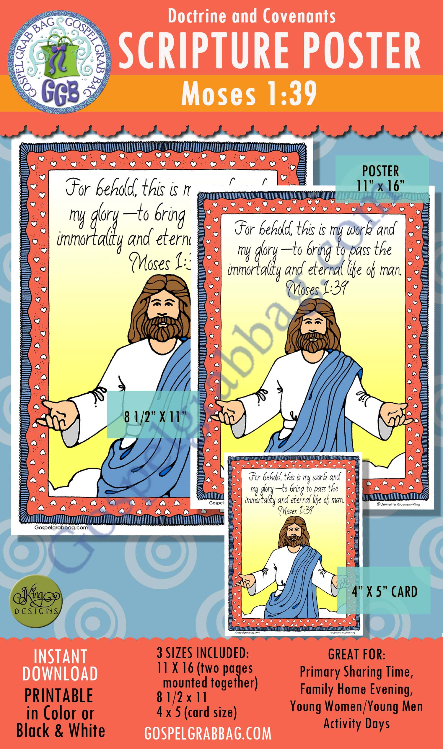 Plan of Salvation / Happiness: Scripture Poster, Moses 1:39, LDS Lesson ...