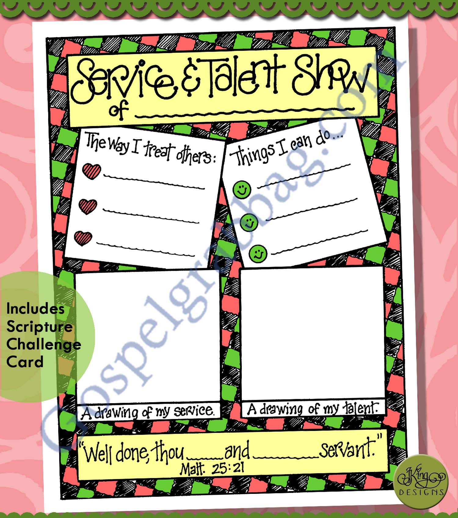 SERVICE & TALENTS Activity for Ages 8-11 "Service and Talents" Show ...