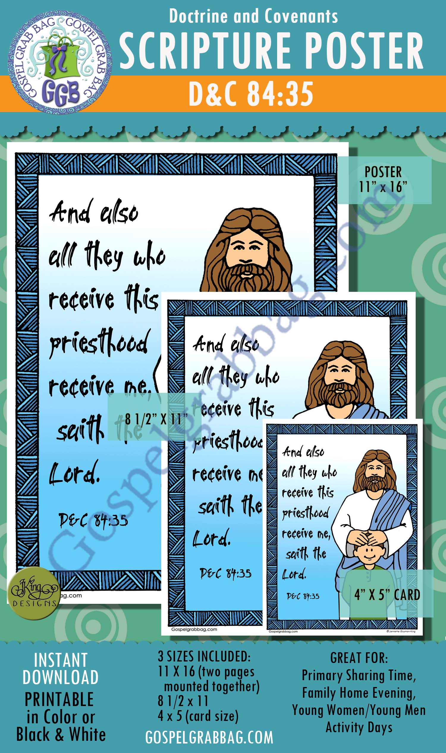 Priesthood Power: Scripture Poster, D&C 84:35, LDS Lesson Activity for ...