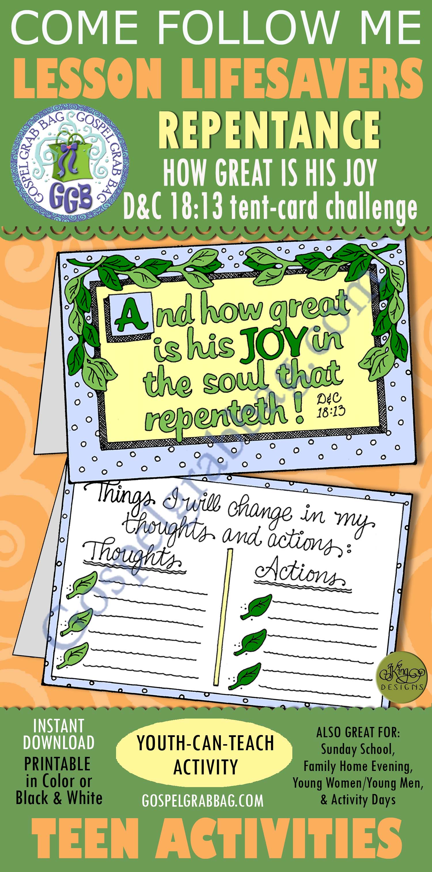 Atonement - Repentance: LESSON LIFESAVERS Joyful Soul tent-card ...