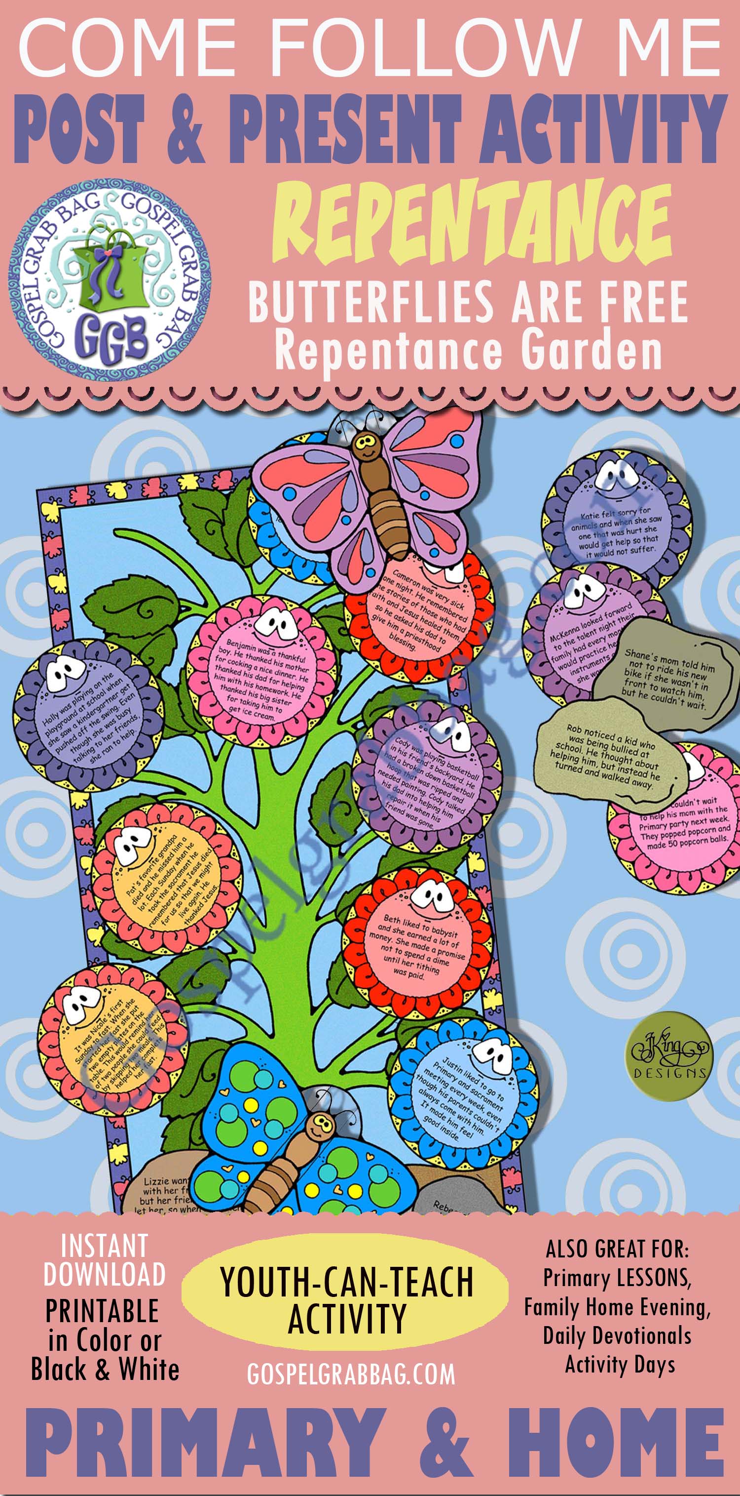 Repentance: LDS Lesson Activity: Butterflies Are Free-Repentance Garden ...