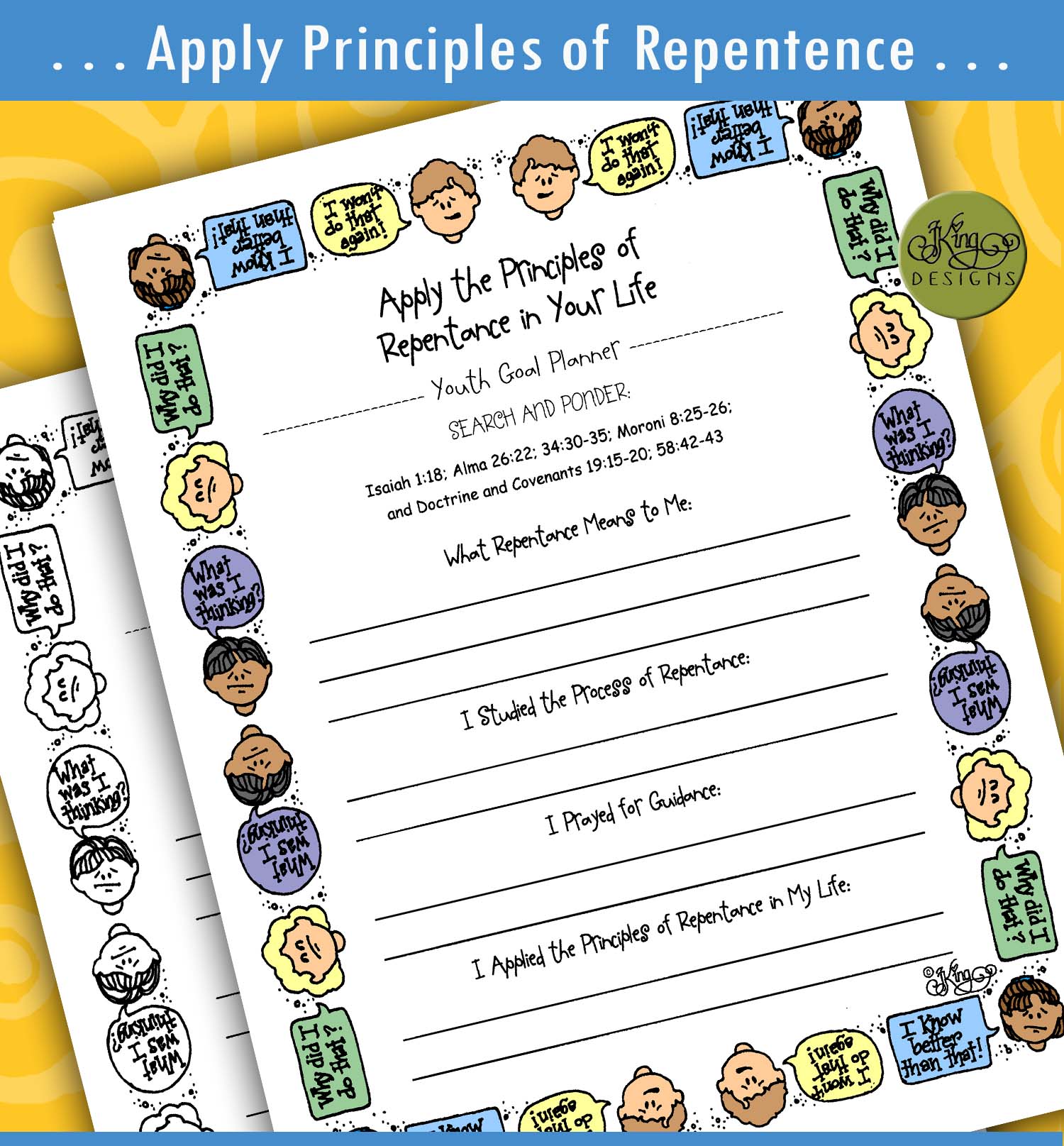 YOUTH GOAL PLANNER – “Apply the Principles of Repentance in Your Life ...