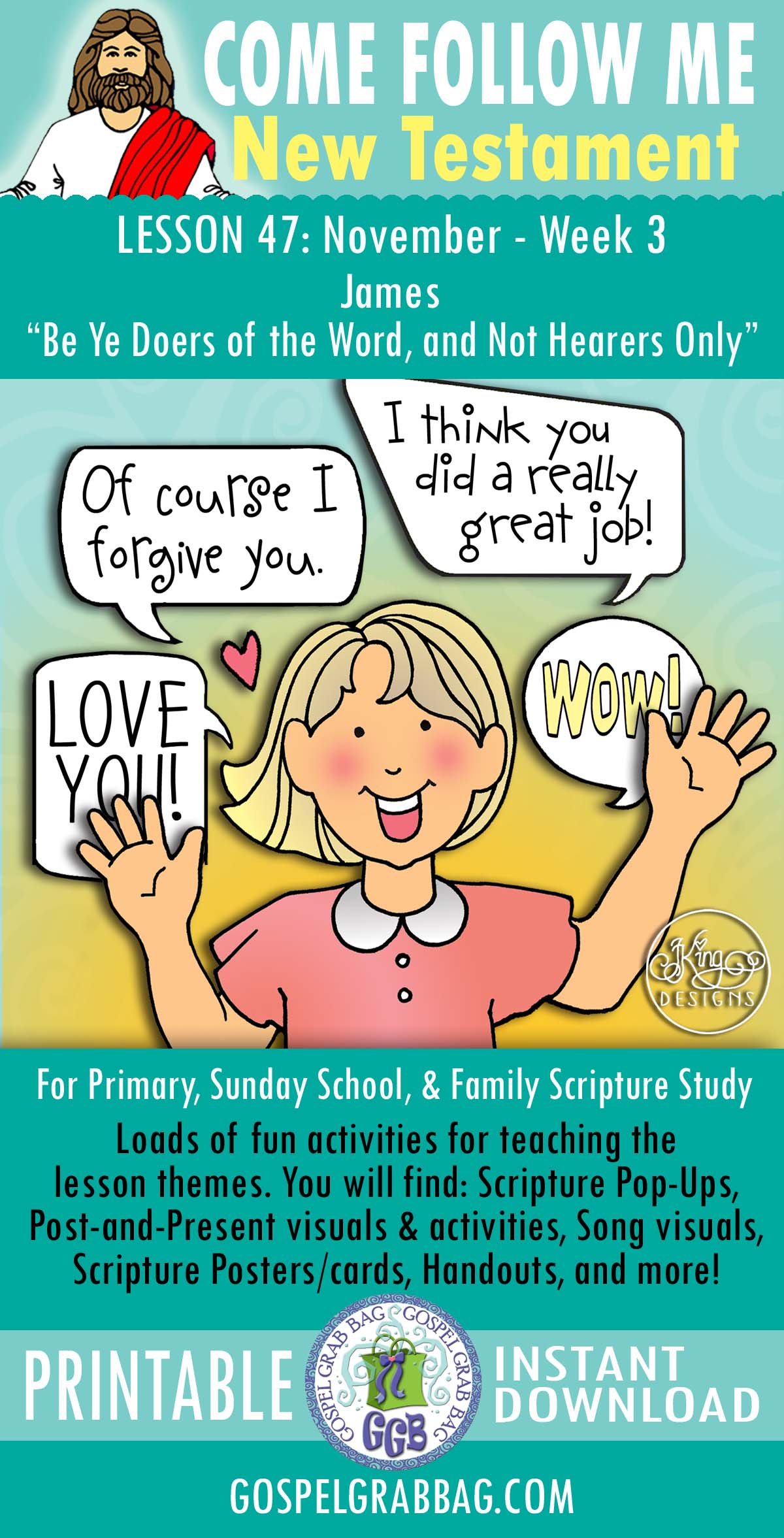 SUNDAY SCHOOL Come Follow Me Interactive Activities – NOVEMBER (week 3 ...