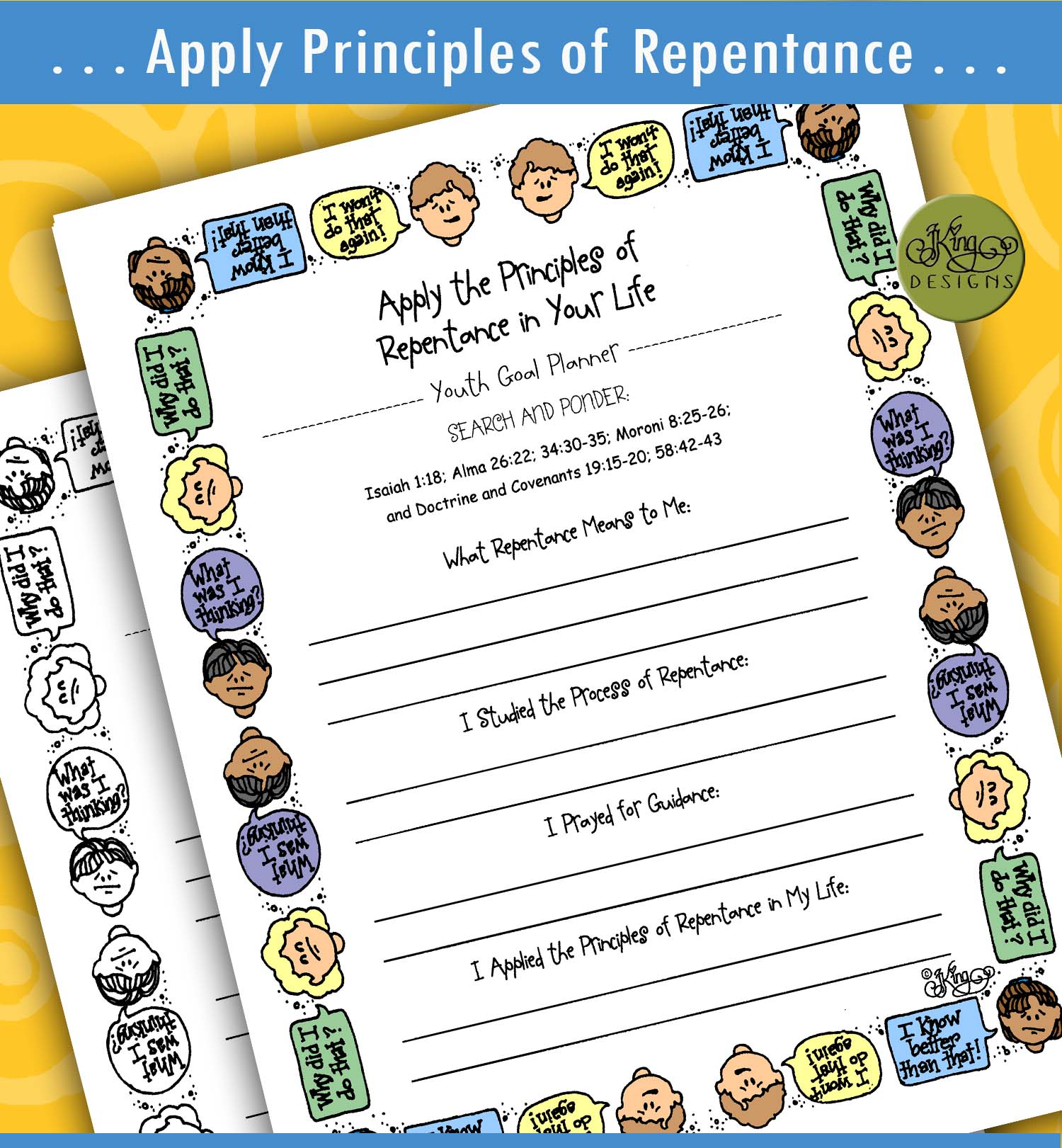 YOUTH GOAL PLANNER – “Apply the Principles of Repentance in Your Life ...