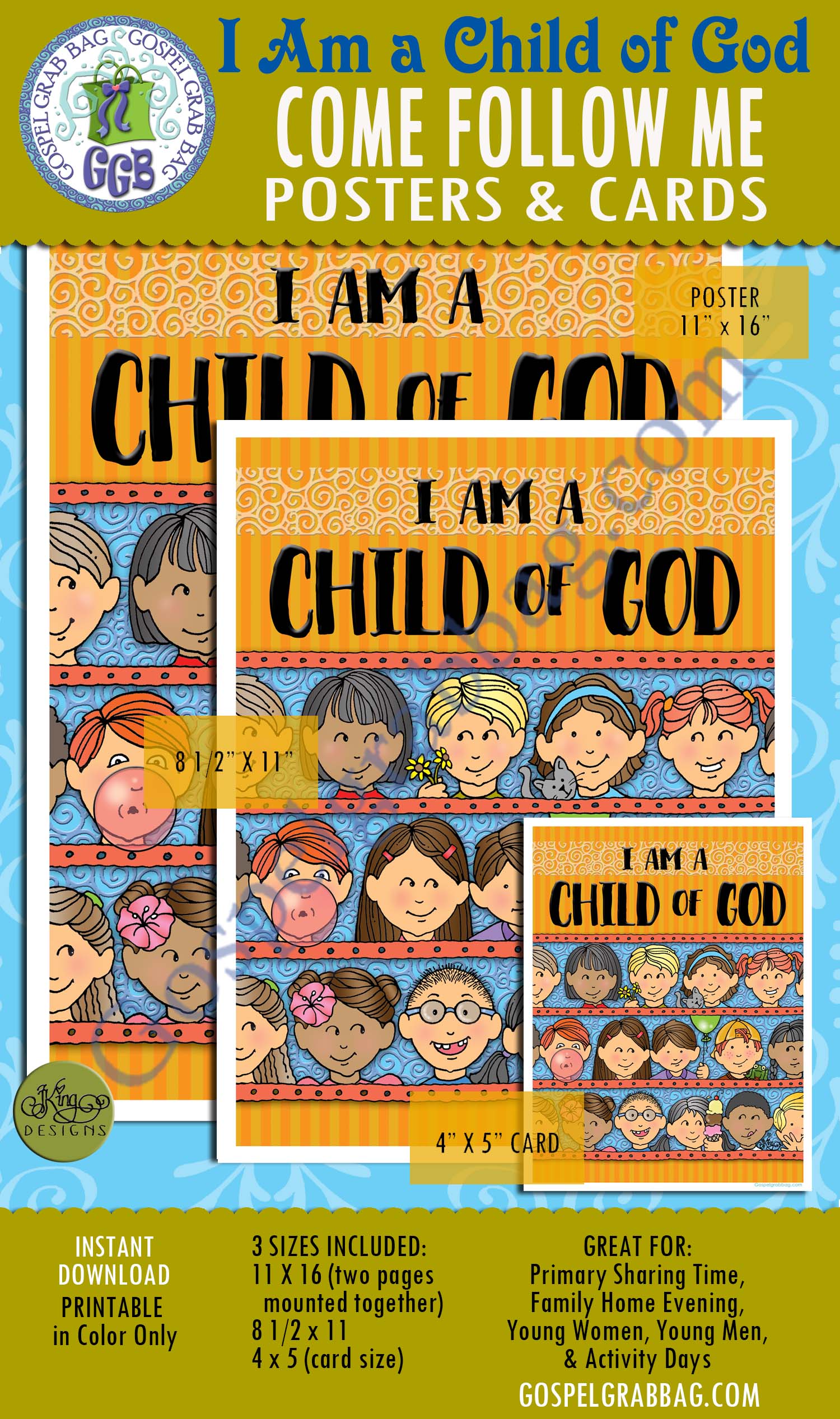 I Am a Child of God - POSTER, NOTEBOOK COVERS, & CARDS, Plan of ...