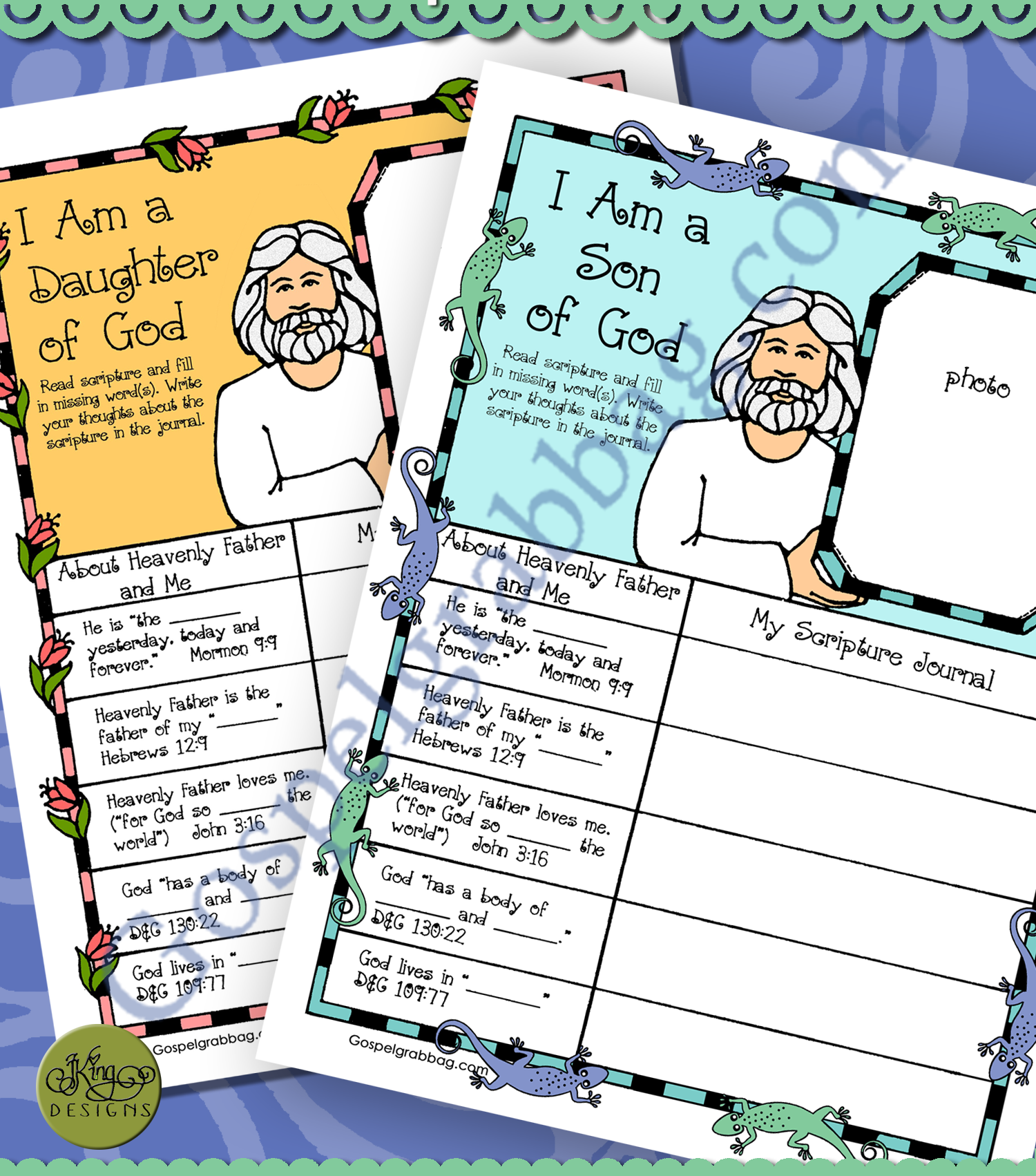 GODHEAD: Lesson Activity "I Am a Daughter/Son of God" Scripture Journal ...